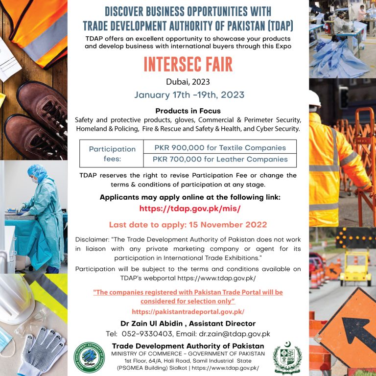 International Exhibition – Trade Development Authority of Pakistan (TDAP)