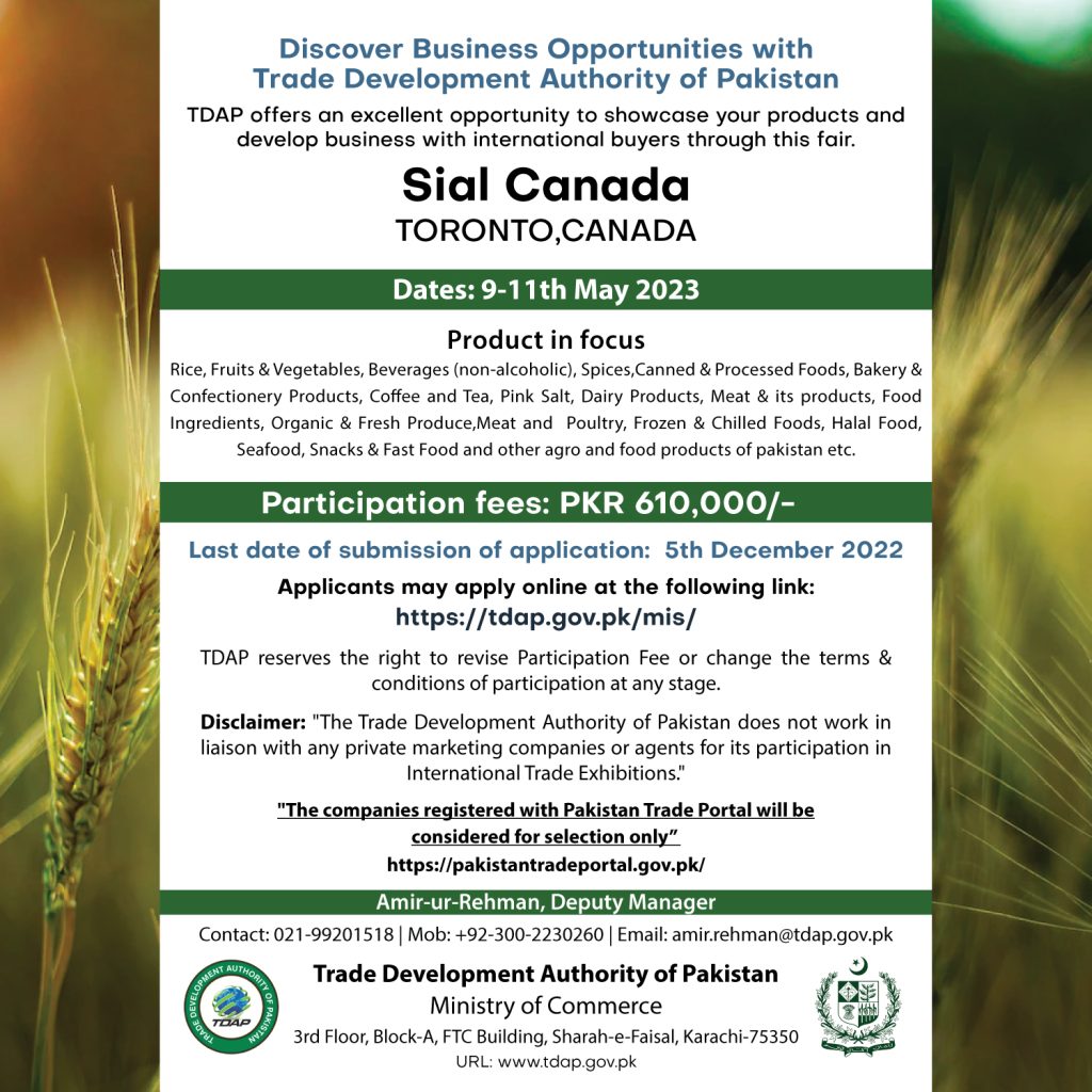 International Exhibition – Trade Development Authority of Pakistan (TDAP)