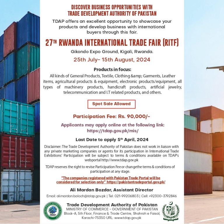 International Exhibition - Trade Development Authority of Pakistan (TDAP)