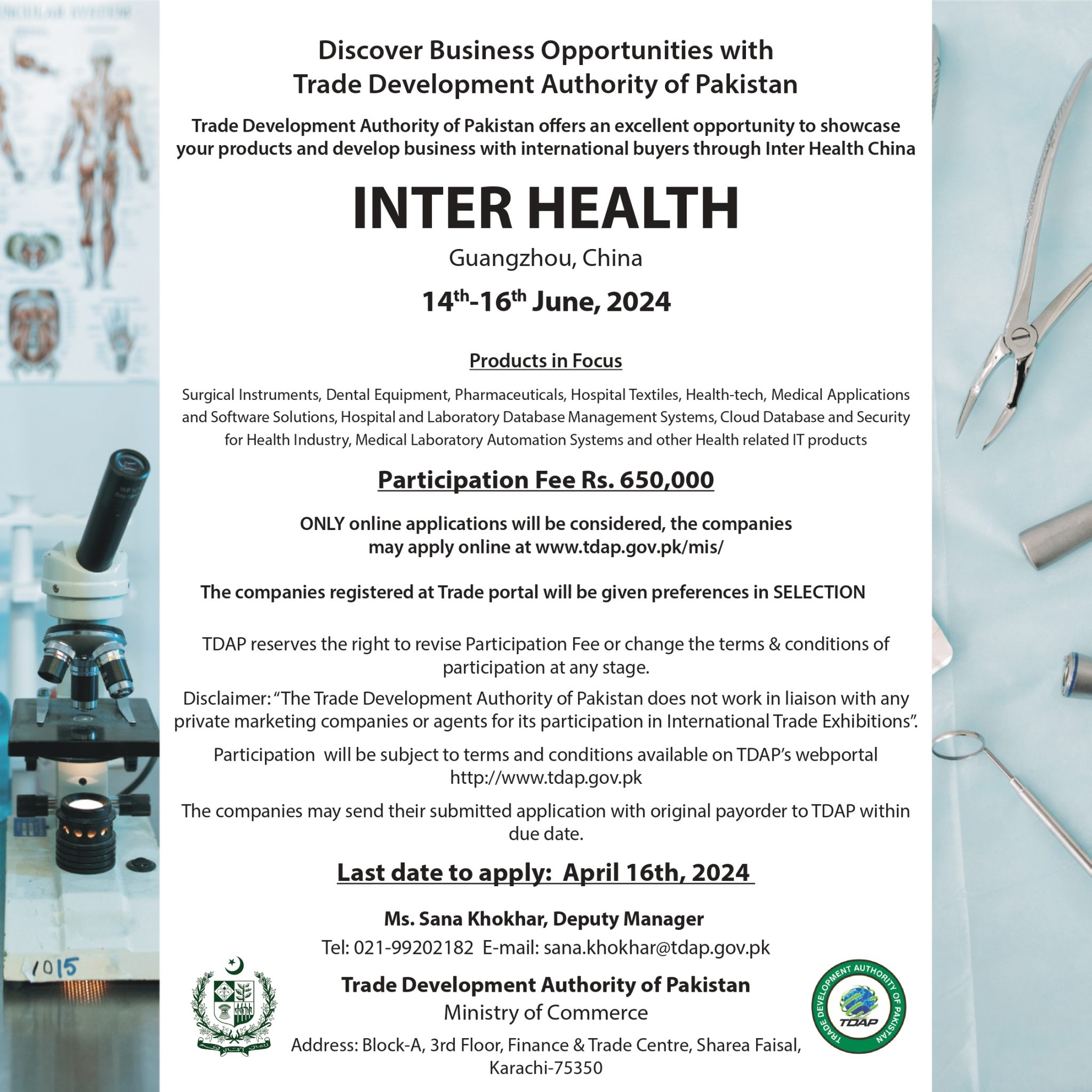 International Exhibition - Trade Development Authority of Pakistan (TDAP)