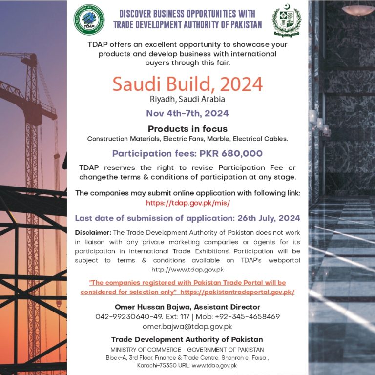 International Exhibition - Trade Development Authority of Pakistan (TDAP)