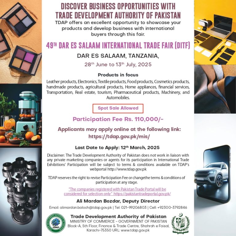 International Exhibition - Trade Development Authority of Pakistan (TDAP)